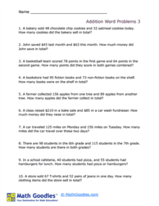 Addition Word Problem Worksheets - Math Goodies